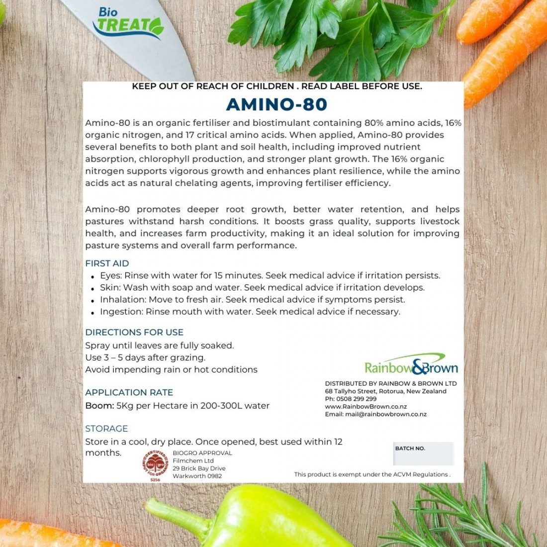 Amino-80 Organic Nitrogen Fertilizer 80% Amino Acids - Biostimulant for ...