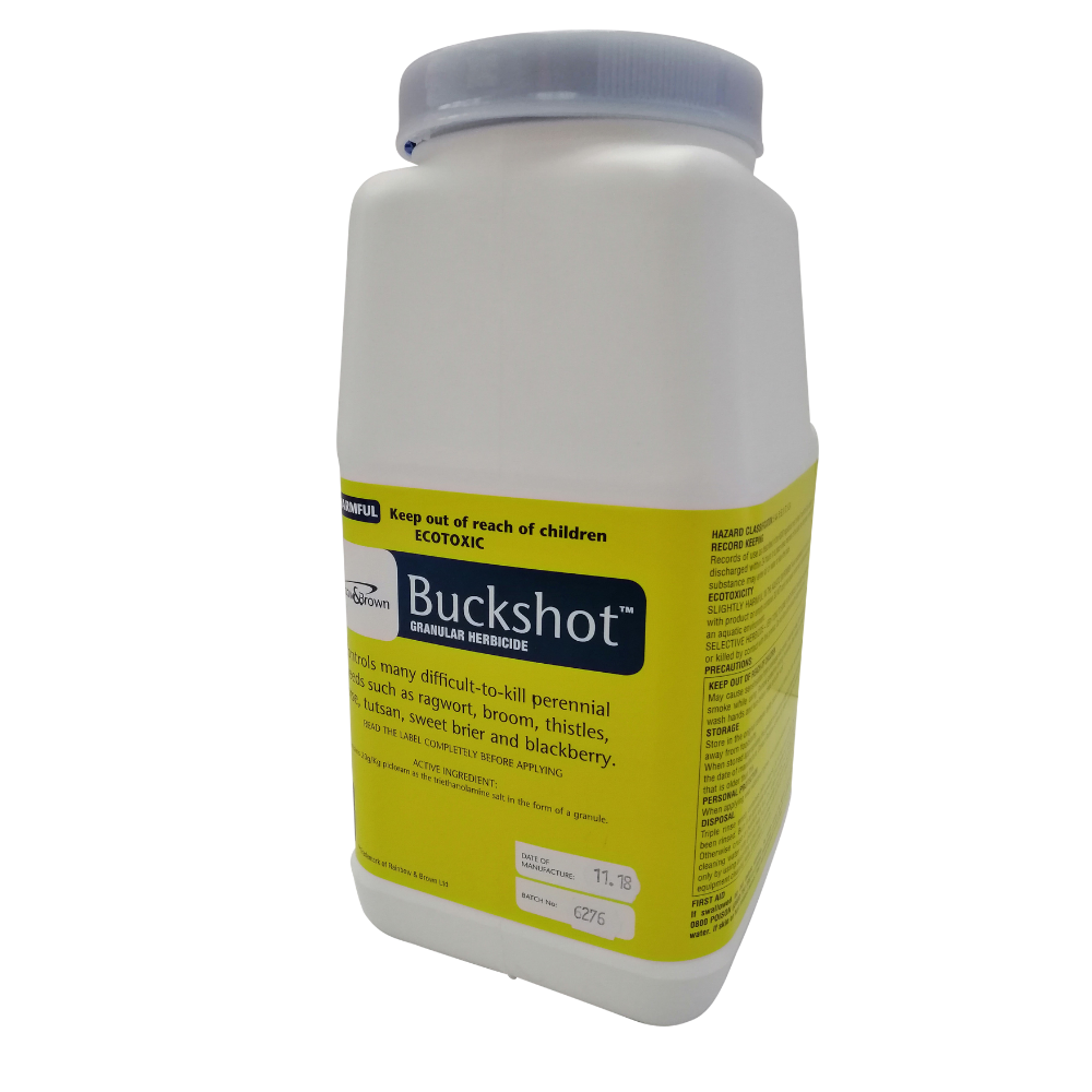 BUCKSHOT: Targets scattered broadleaf weeds in pasture